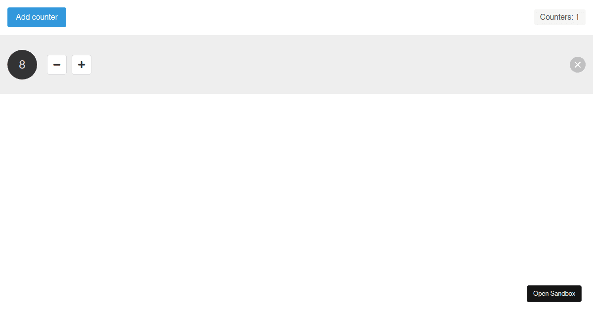 mithril-hooks - Custom hooks and useReducer - Codesandbox