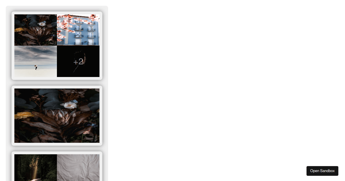 Image thumbnails - Codesandbox