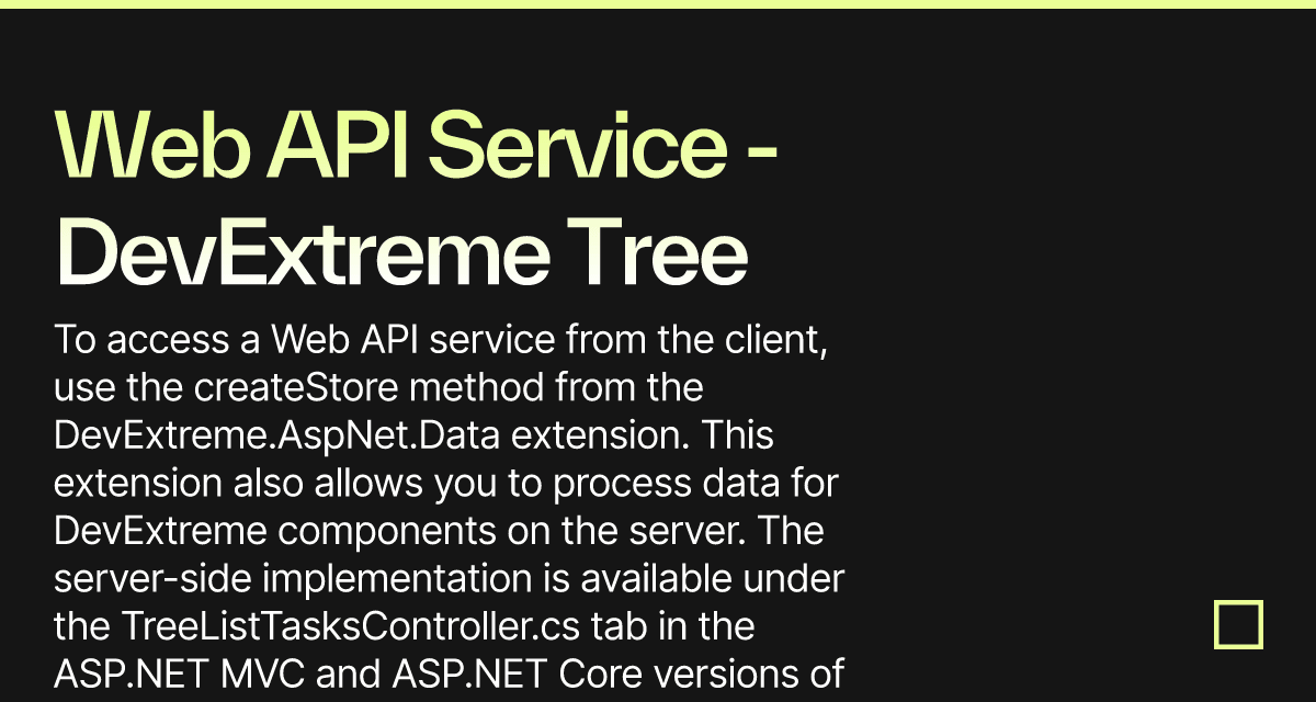 Web API Service - DevExtreme Tree List - Codesandbox
