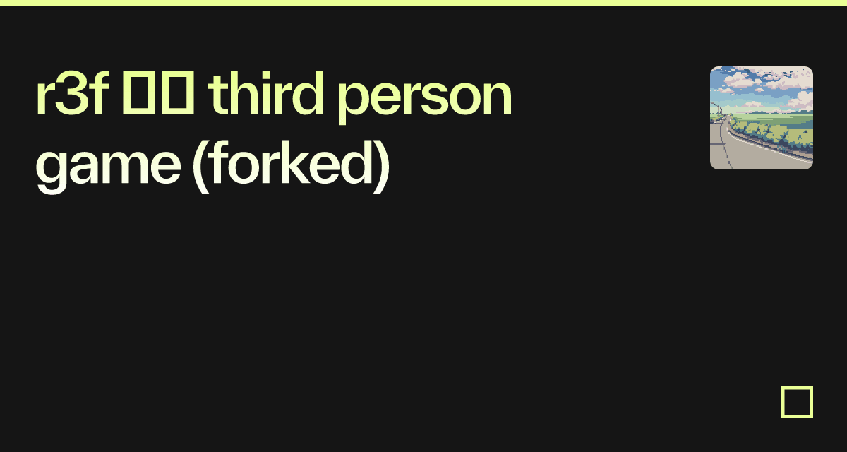 r3f ⚡️ third person game (forked) - Codesandbox