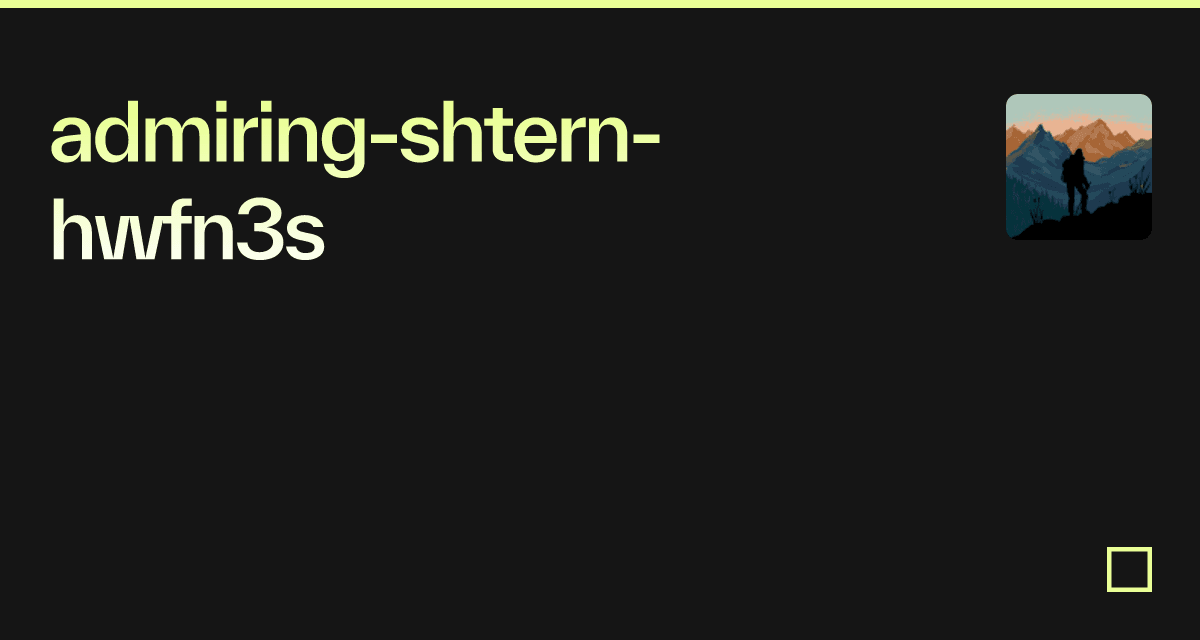 admiring-shtern-hwfn3s - Codesandbox