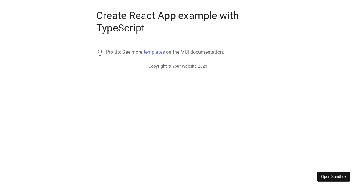 Create React App With Typescript Codesandbox