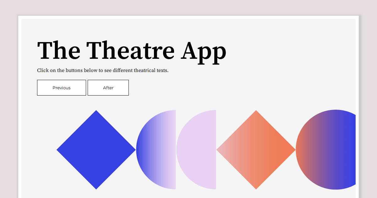 The Theatre App - Codesandbox