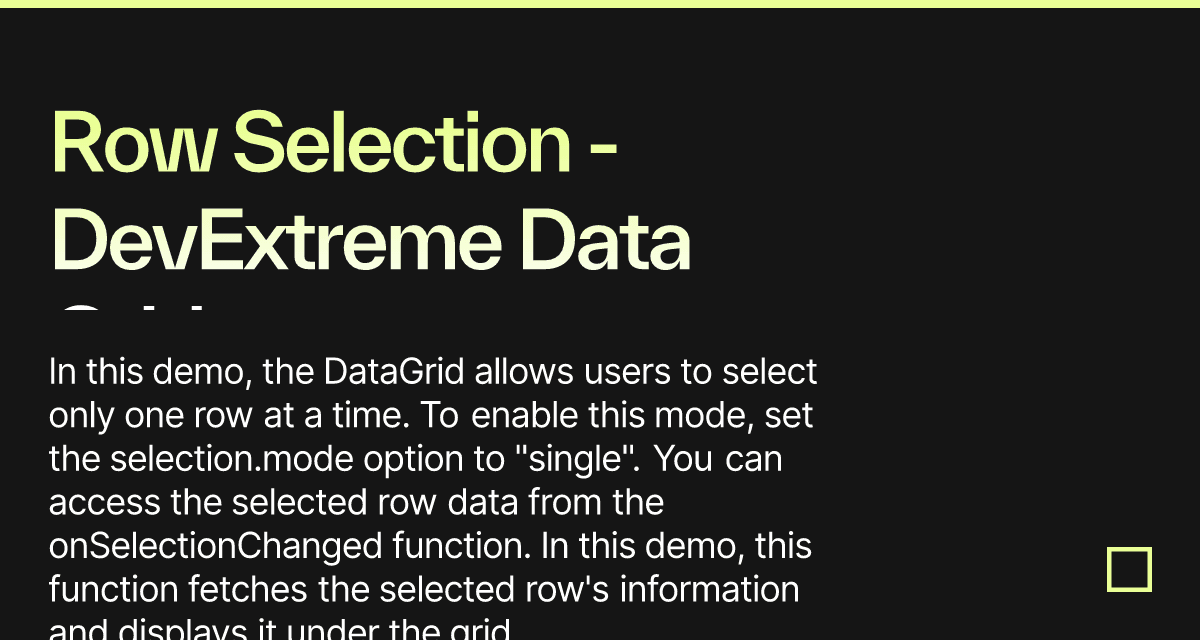 Row Selection - DevExtreme Data Grid - Codesandbox