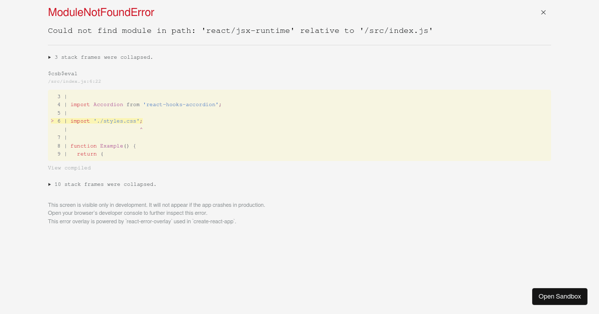 React Hooks Accordion Codesandbox