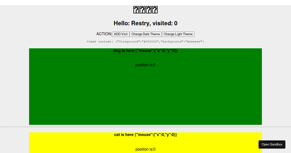 Restryreact Provider Context Js Starter Codesandbox