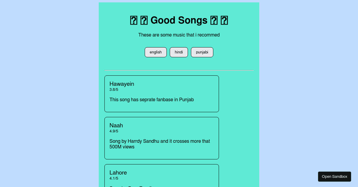song-project - Codesandbox
