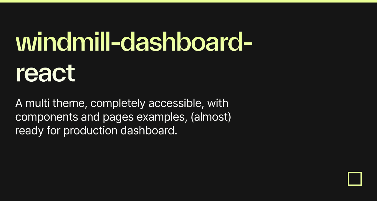 windmill-dashboard-react - Codesandbox