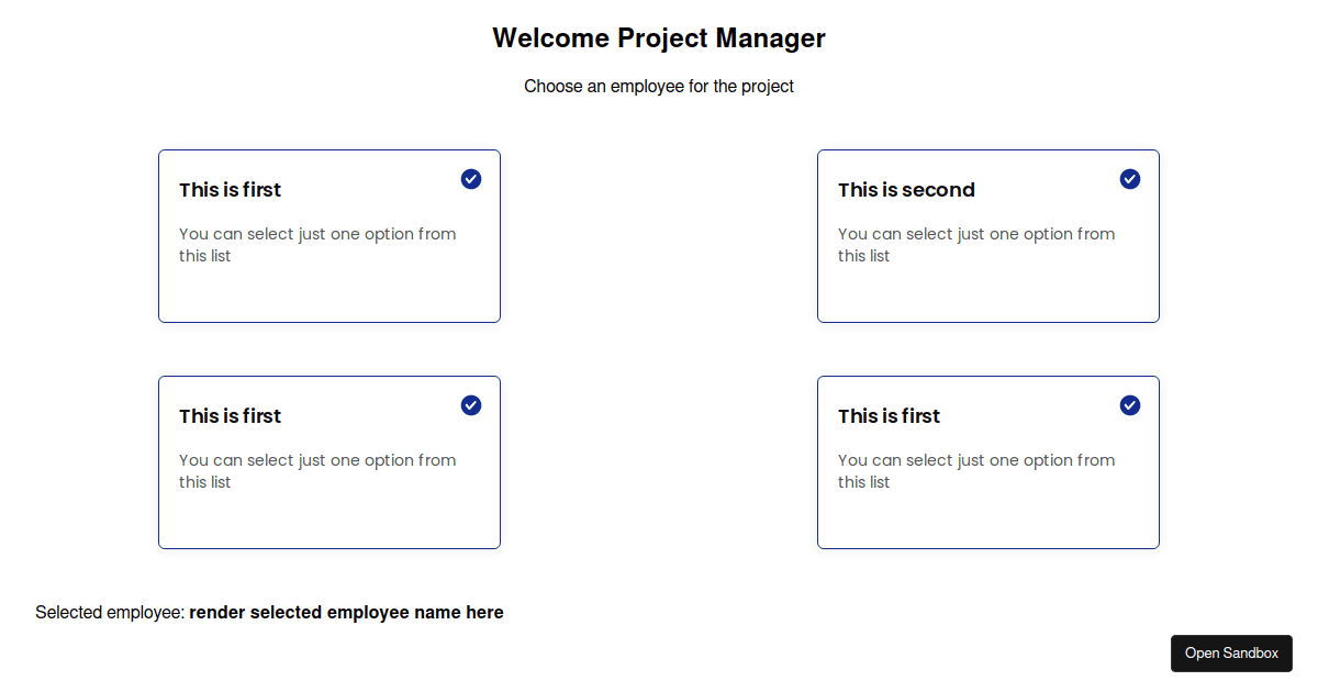 Avomakesart Ti React Selectable Card Challenge Codesandbox