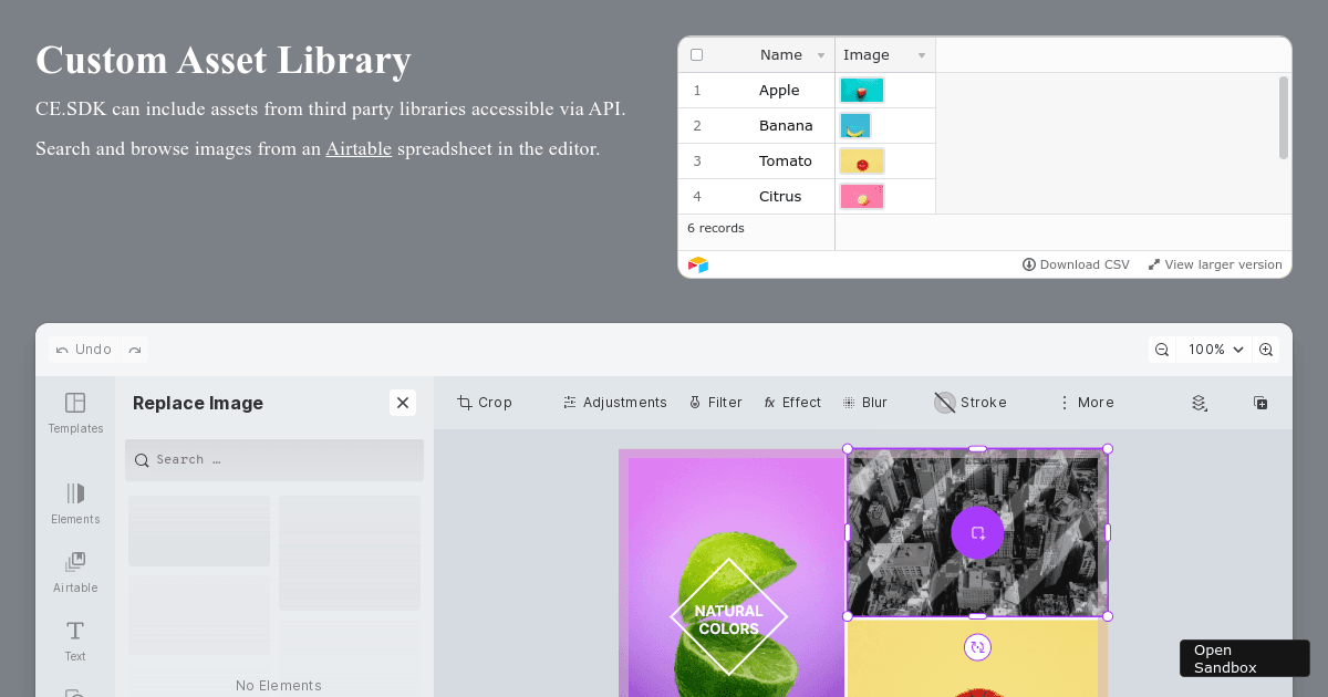 Showcase Github Codesandbox