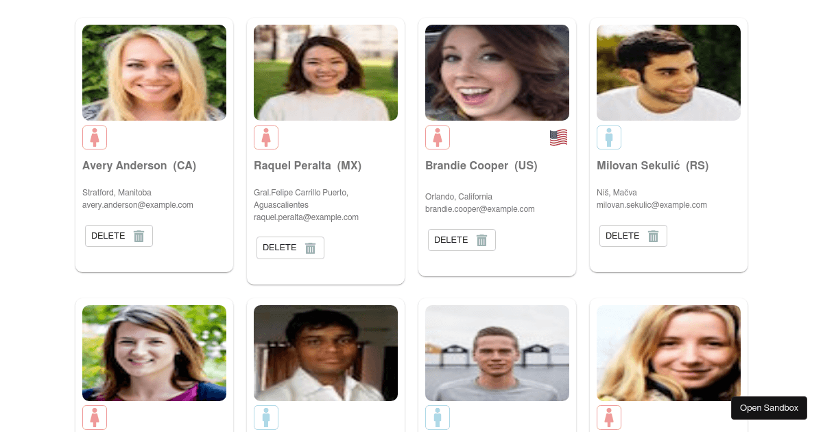 React infinite scroll (forked) - Codesandbox