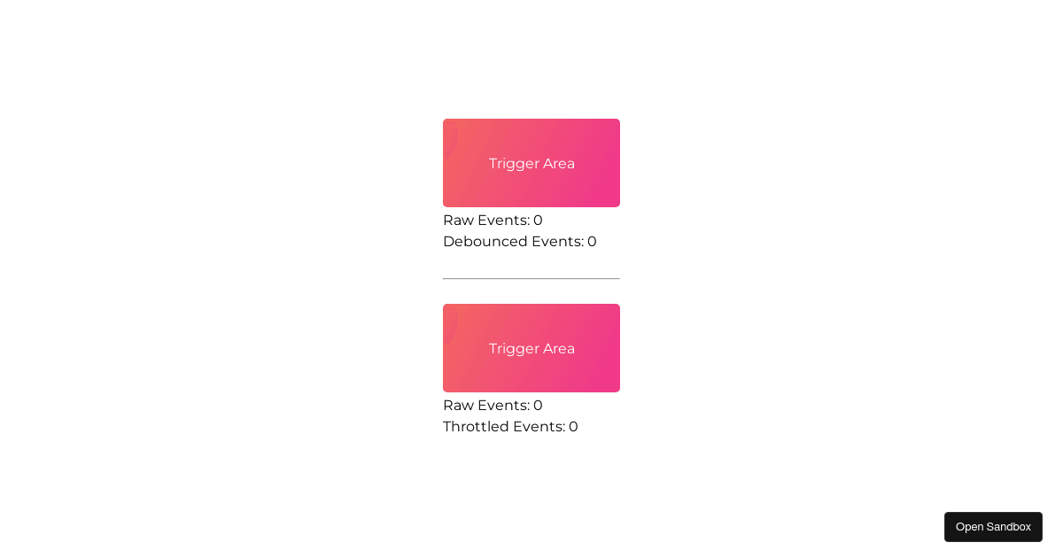 useThrottle, useDebounce - Codesandbox