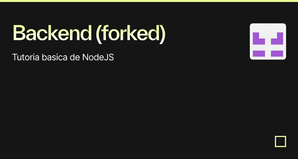 Backend (forked) - Codesandbox