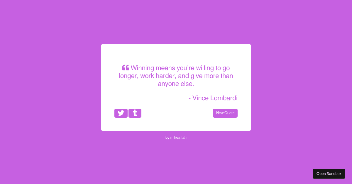 Random Quote Machine Codesandbox