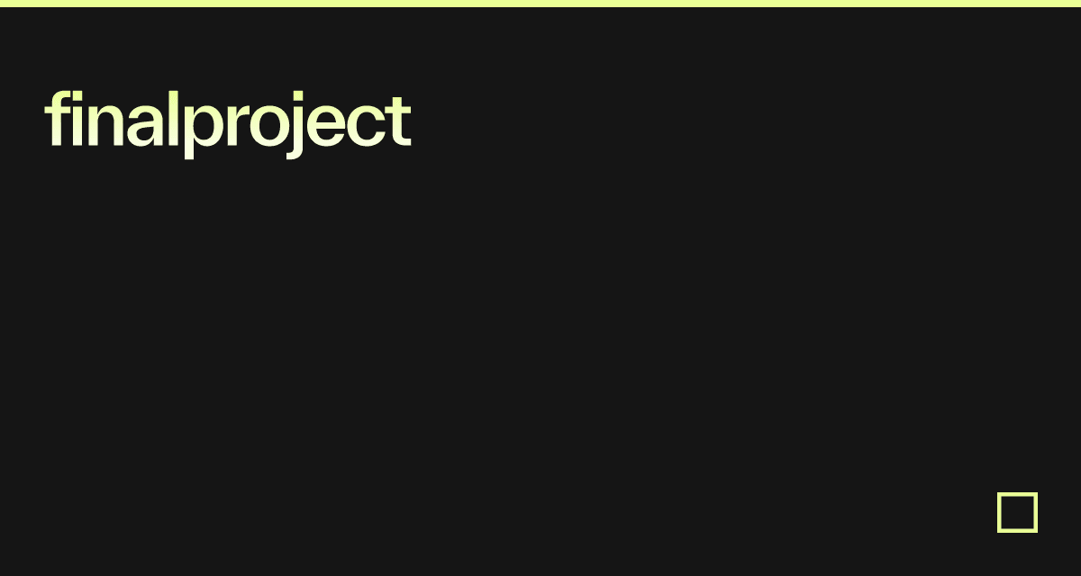 finalproject - Codesandbox