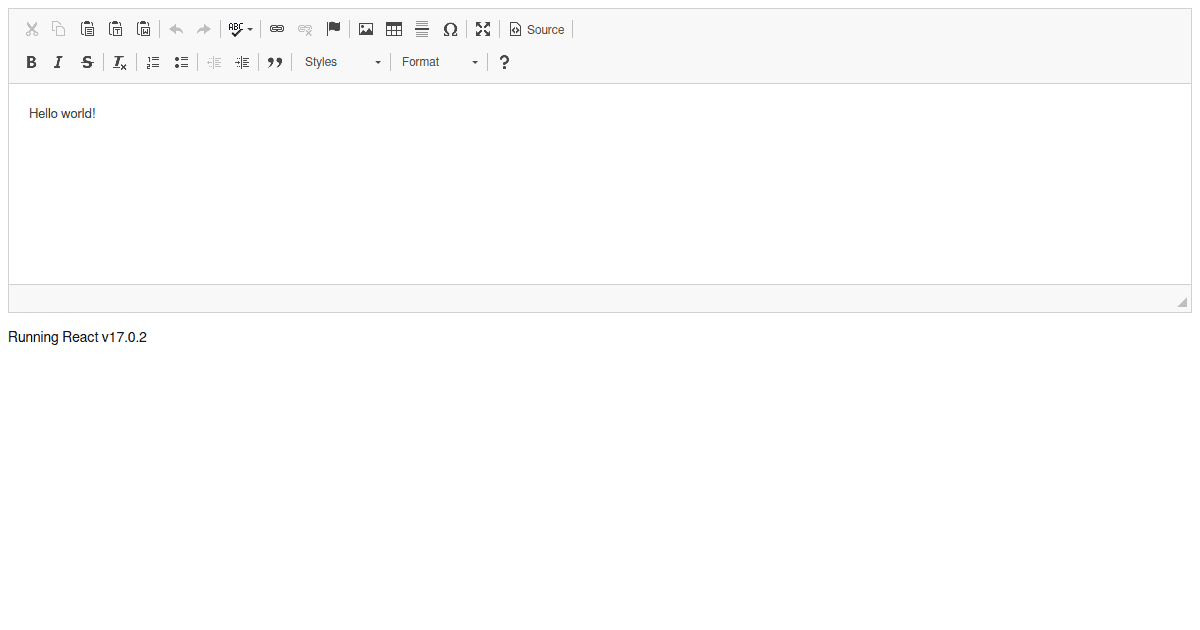 ckeditor/ckeditor4-react: umd - Codesandbox