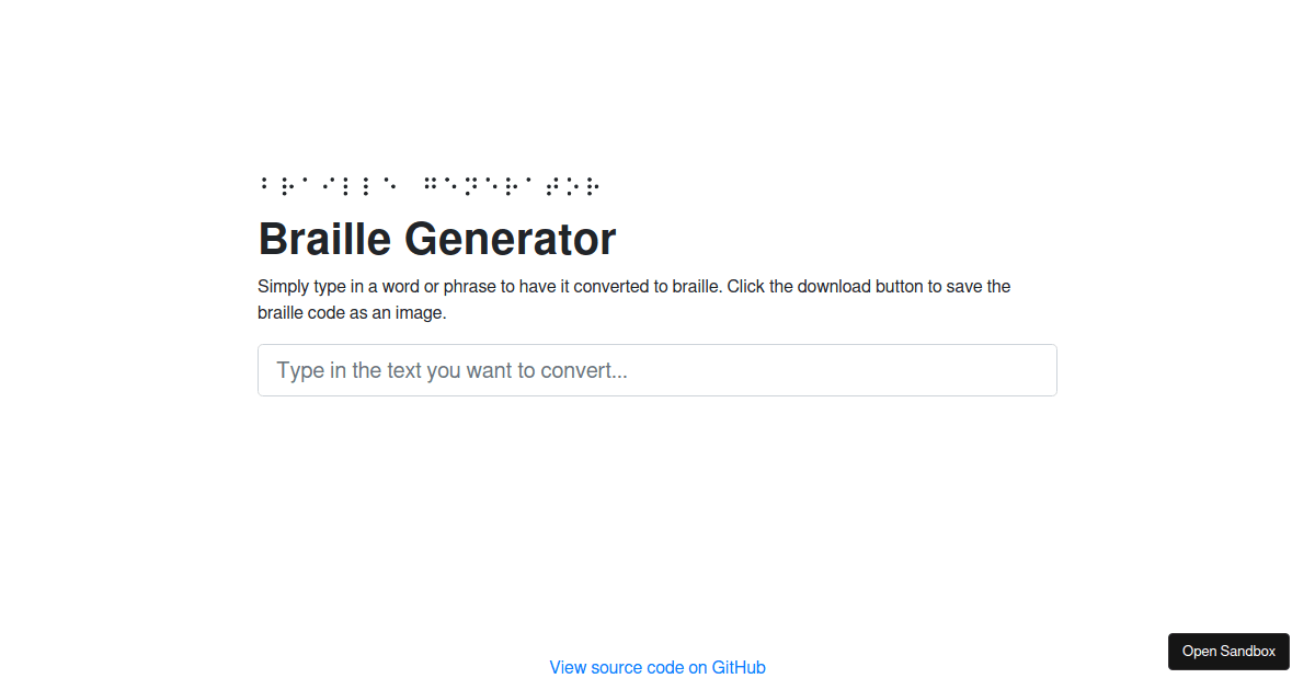 braille-generator - Codesandbox