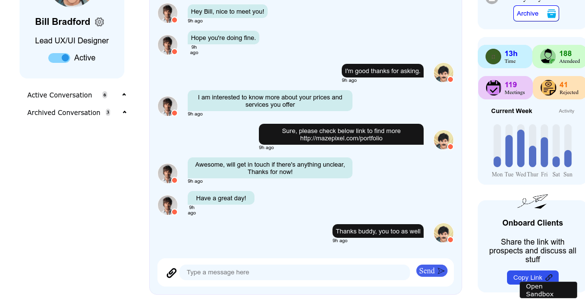 Chat App Editable - Codesandbox