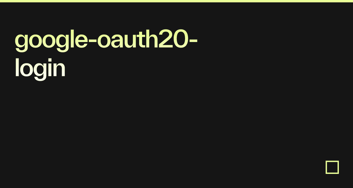 google-oauth20-login - Codesandbox