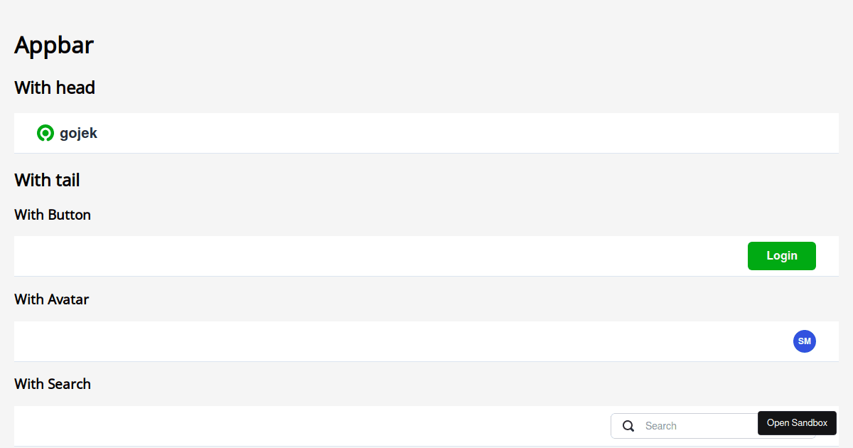 Appbar Codesandbox