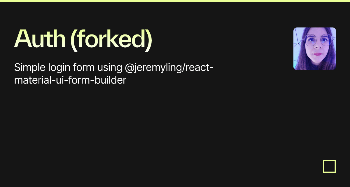 Auth (forked) - Codesandbox