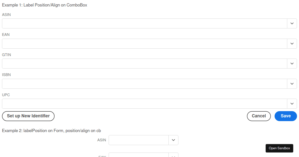 ComboBox Alignment Issue - Codesandbox