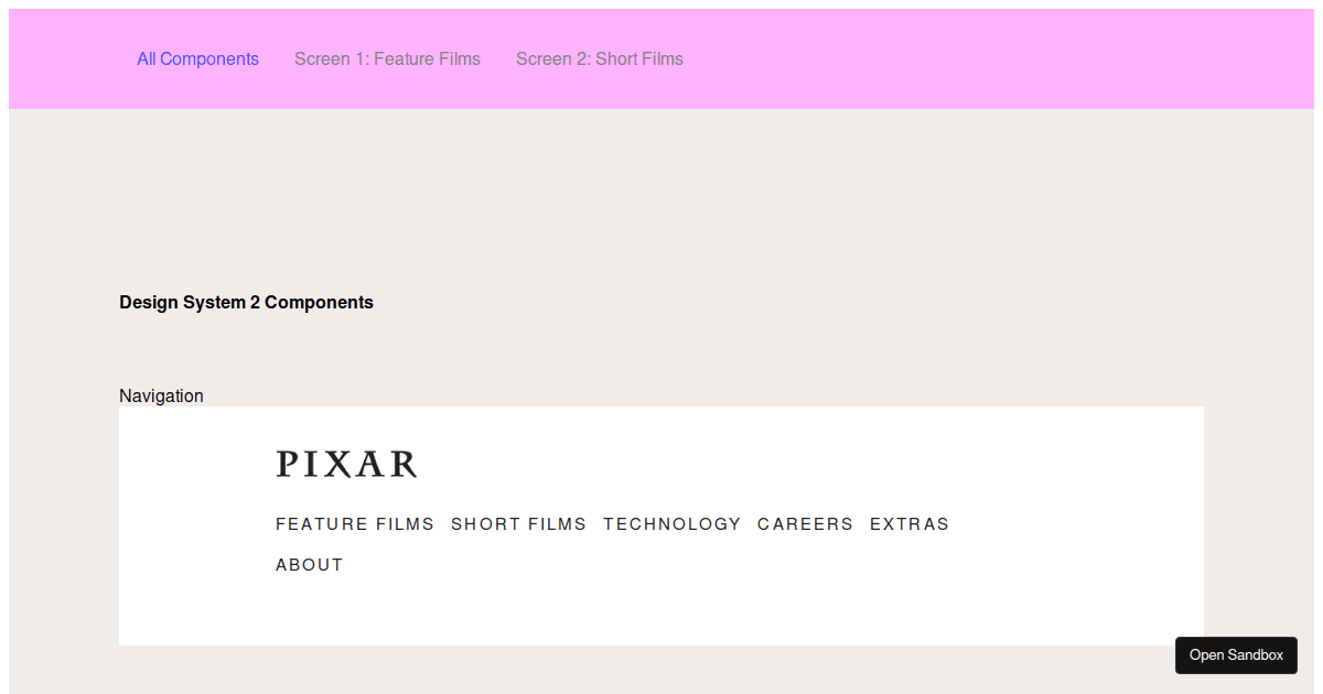 PixarComponents - Codesandbox