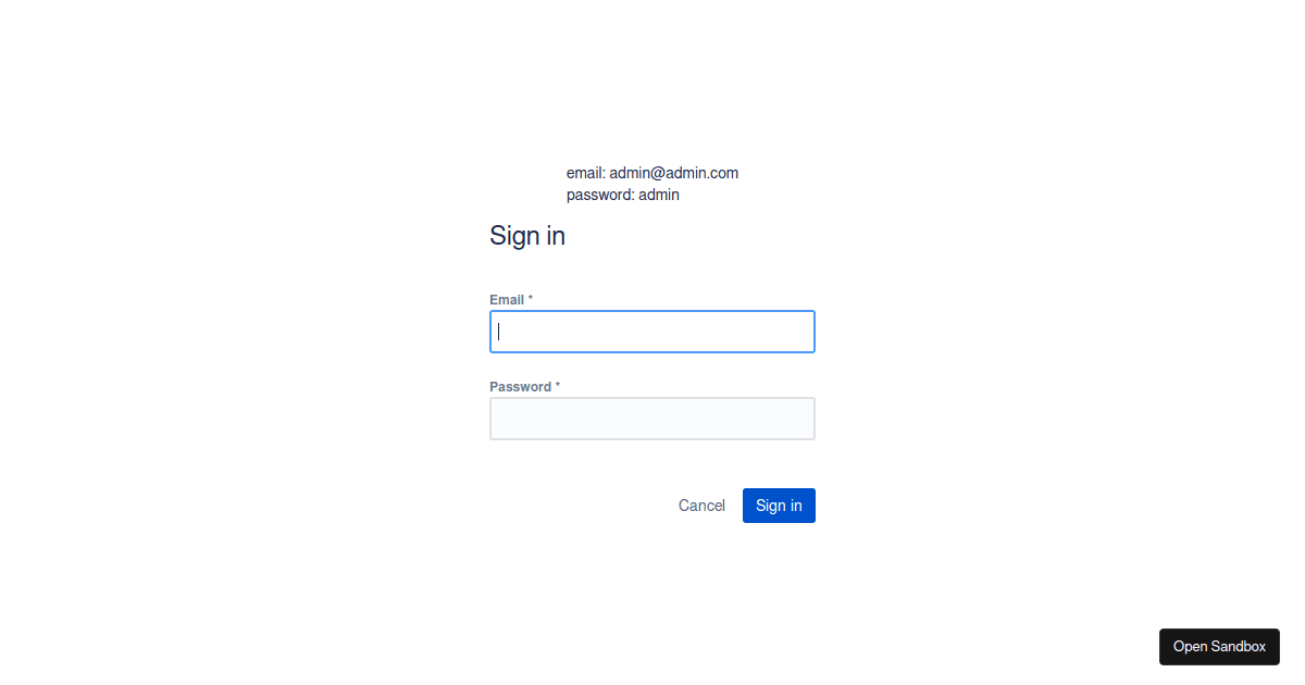 React Xstate Sign In Form V2 Codesandbox