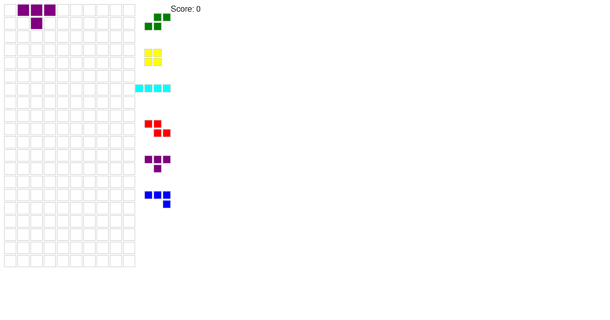 Tetris Scripting Codesandbox 