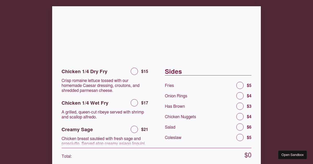 React Restaurant Menu (forked) - Codesandbox