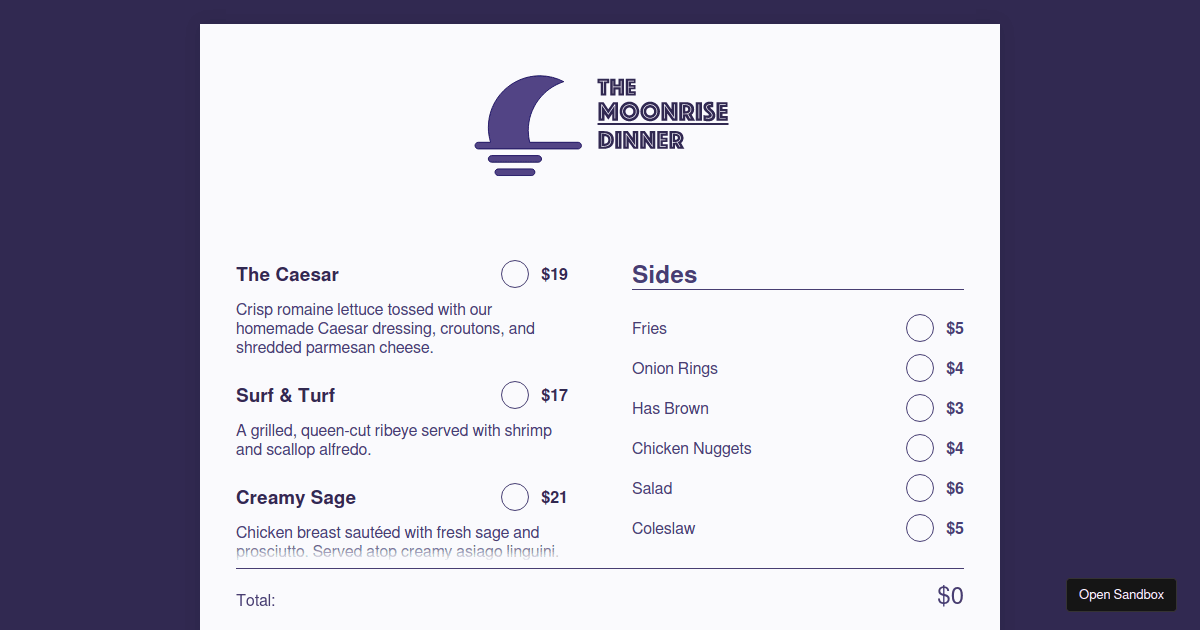 React Restaurant Menu - Codesandbox