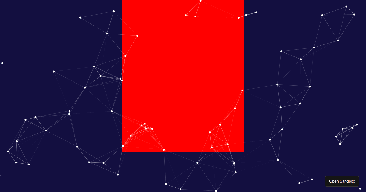 TsParticles div repulse test - Codesandbox