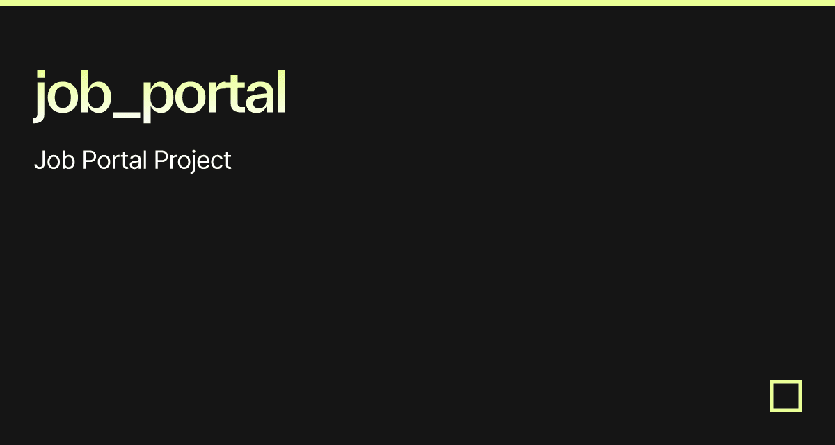 job_portal - Codesandbox