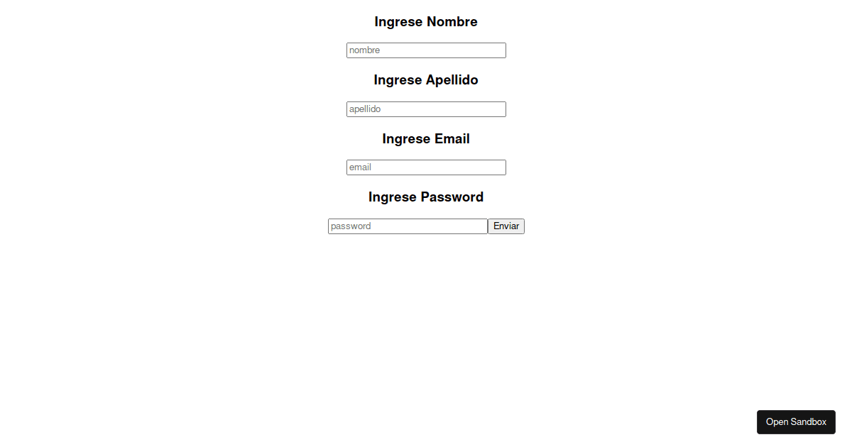 Validar Formulario - Codesandbox