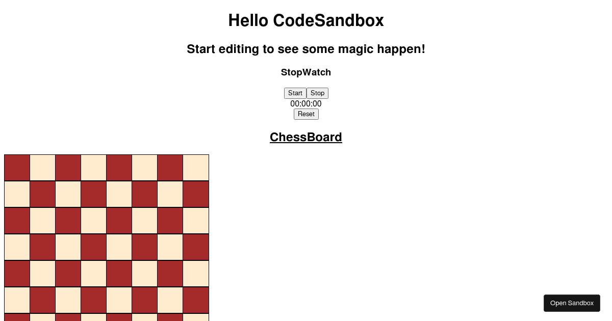 stopwatch - Codesandbox