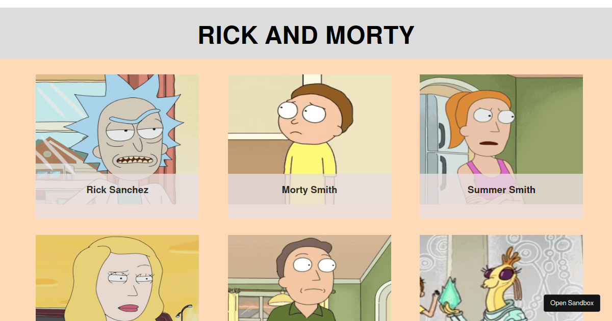 rickandmortyapi - Codesandbox