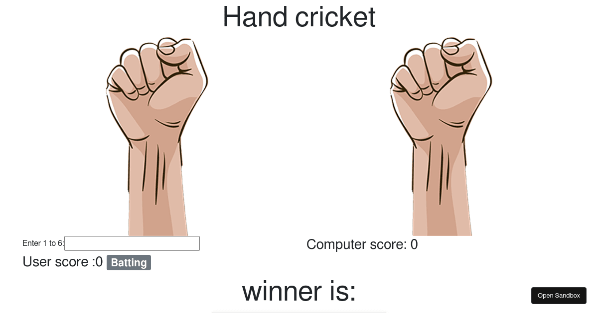 hand-cricket - Codesandbox