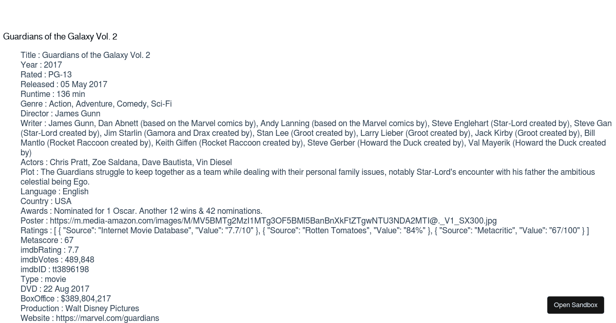 Vue Template Codesandbox