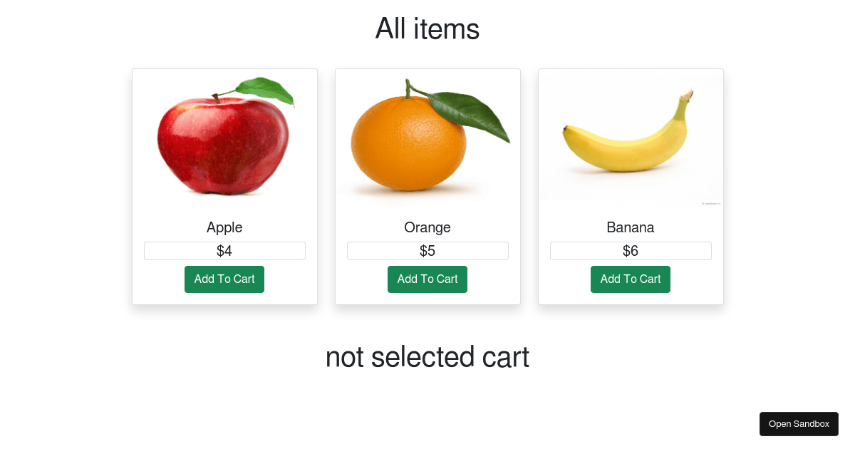 Shopping Cart (forked) - Codesandbox