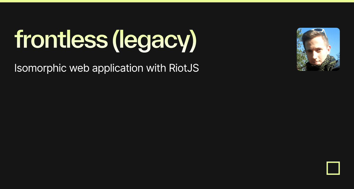 frontless (legacy) - Codesandbox