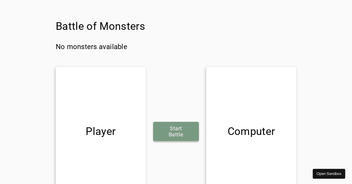 battle-of-monster-react - Codesandbox
