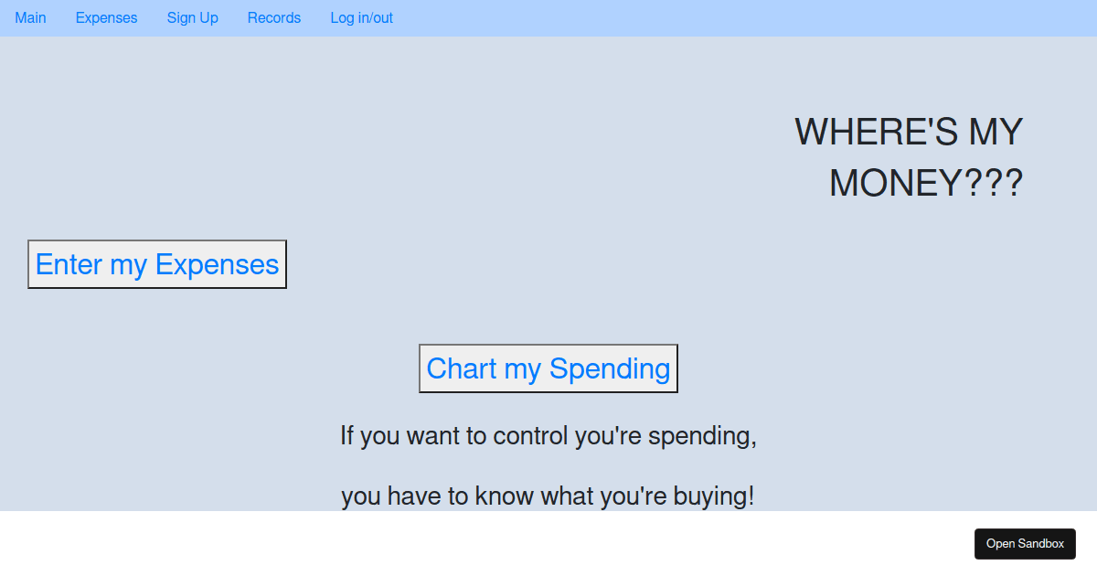 wheres-my-money - Codesandbox