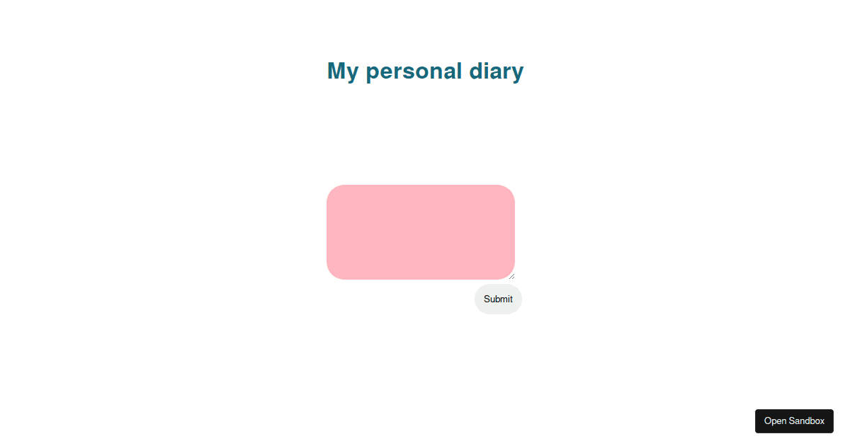 Personal Diary Project - Codesandbox