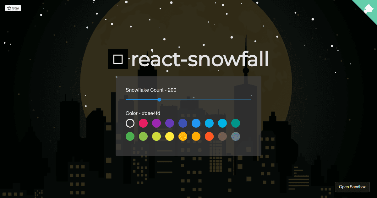 react-snowfall-demo - Codesandbox