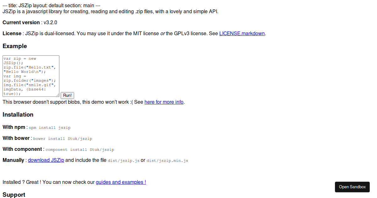 jszip - Codesandbox