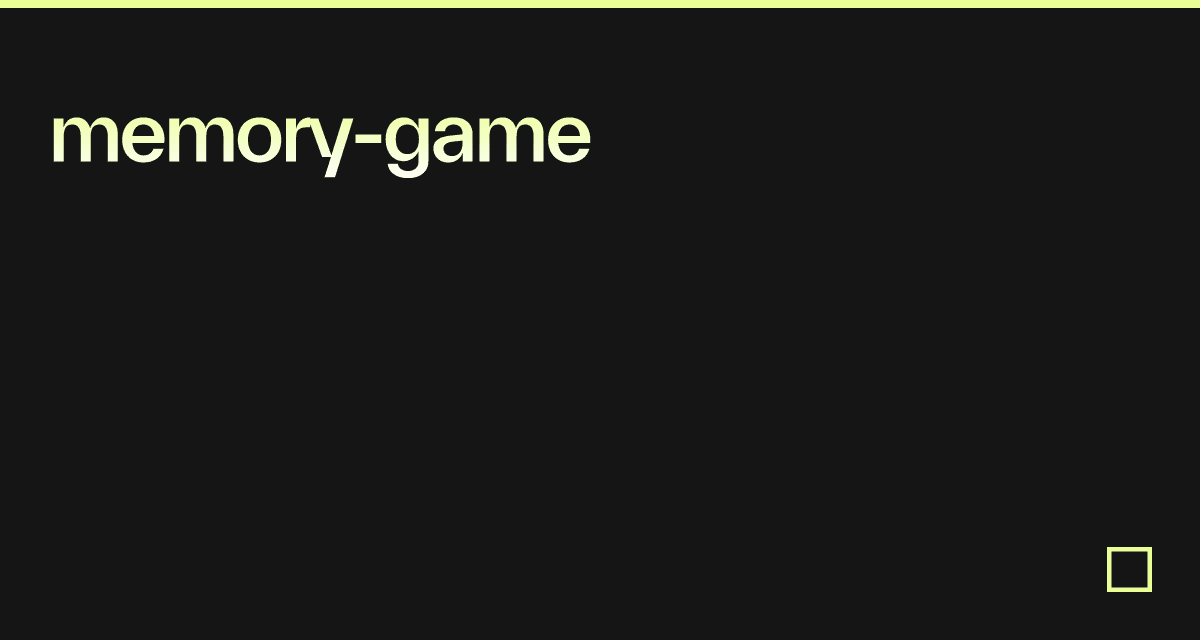 memory-game - Codesandbox