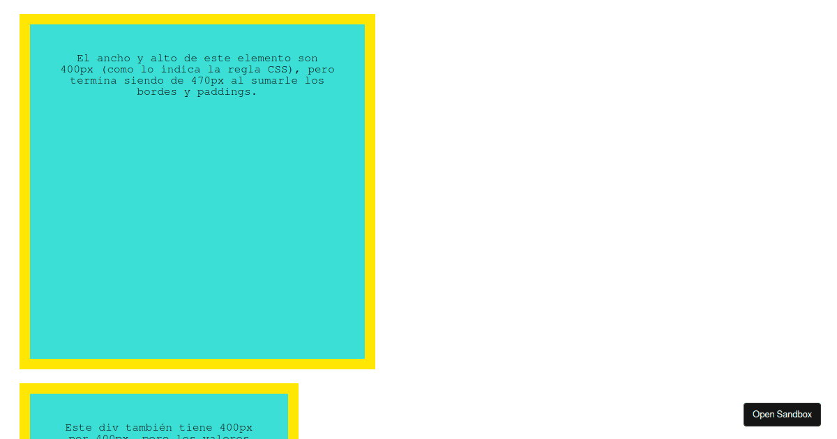 content-box vs border-box - Codesandbox