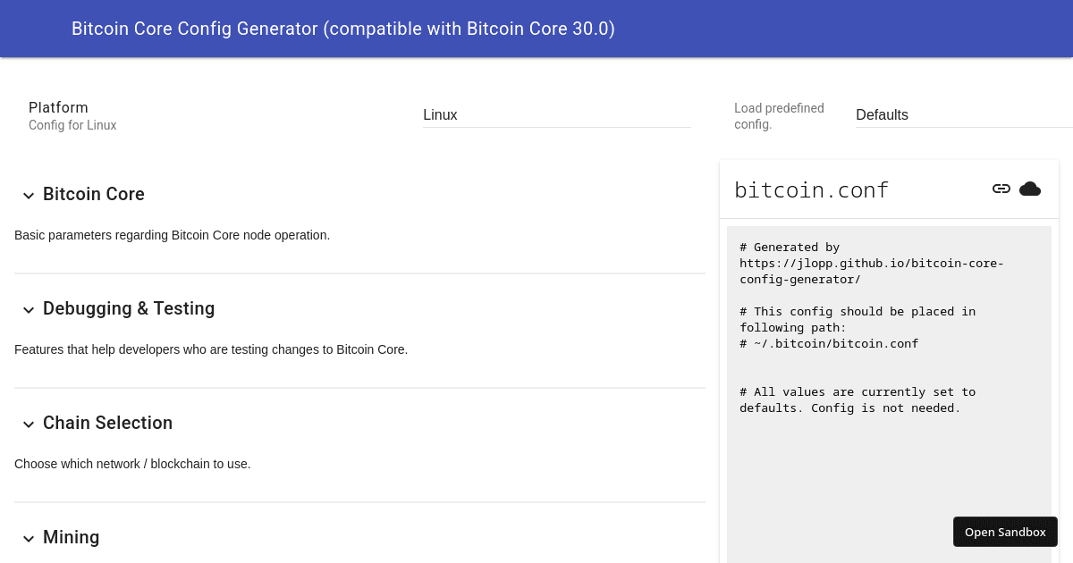 bitcoin-core-config-generator - Codesandbox
