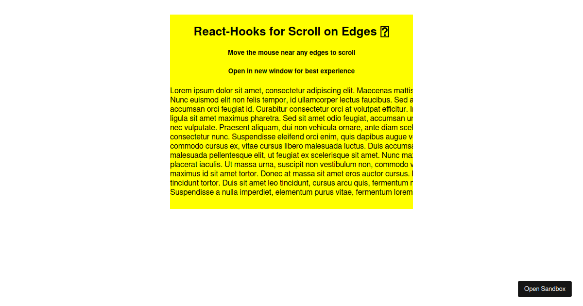 React Scroll On Edges Forked Codesandbox
