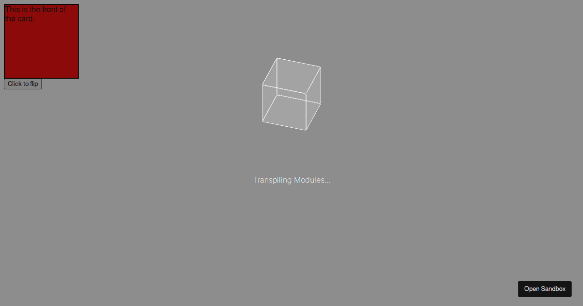React Flip Card Forked Codesandbox 
